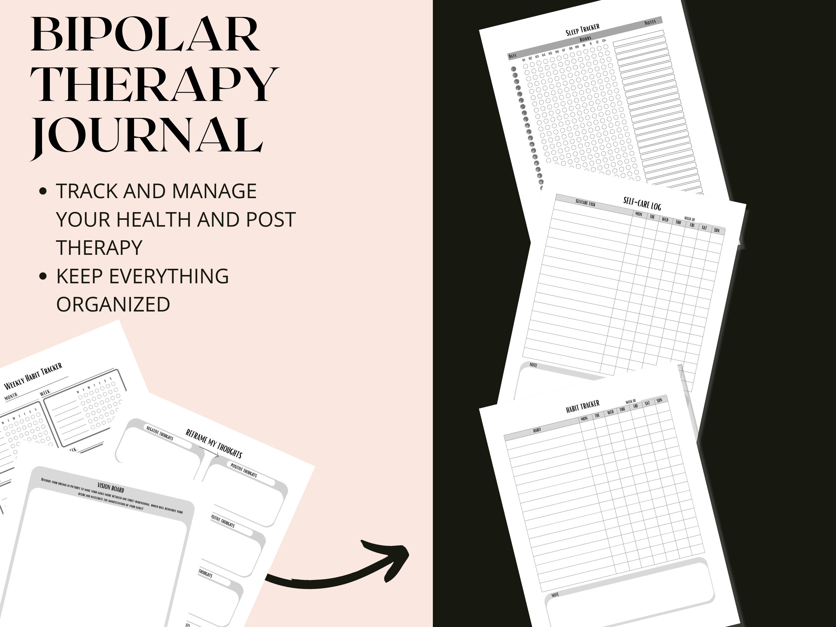 Bipolar Disorder Therapy Journal, Therapy Journal, Anxiety Journal ...