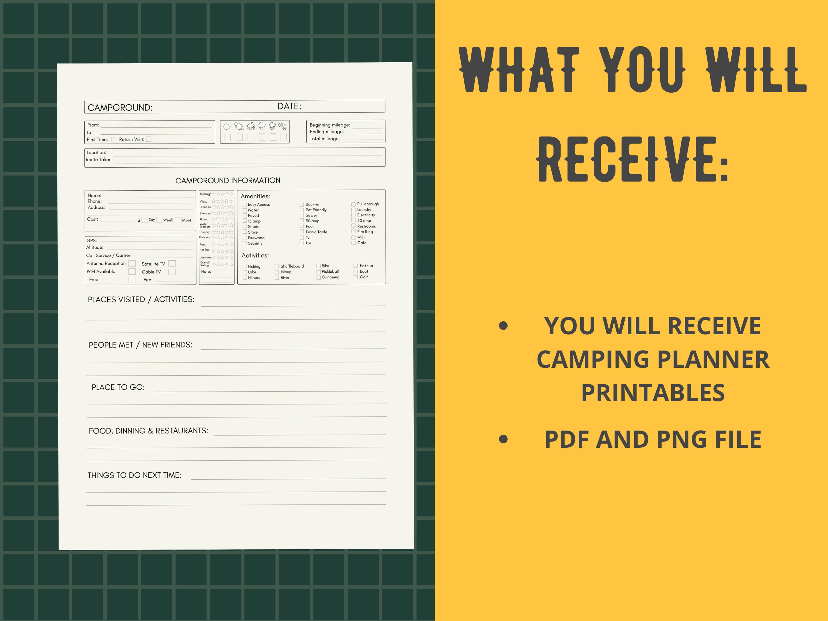 Camping Planner Camping Log Book Summer Camp Planner - Etsy