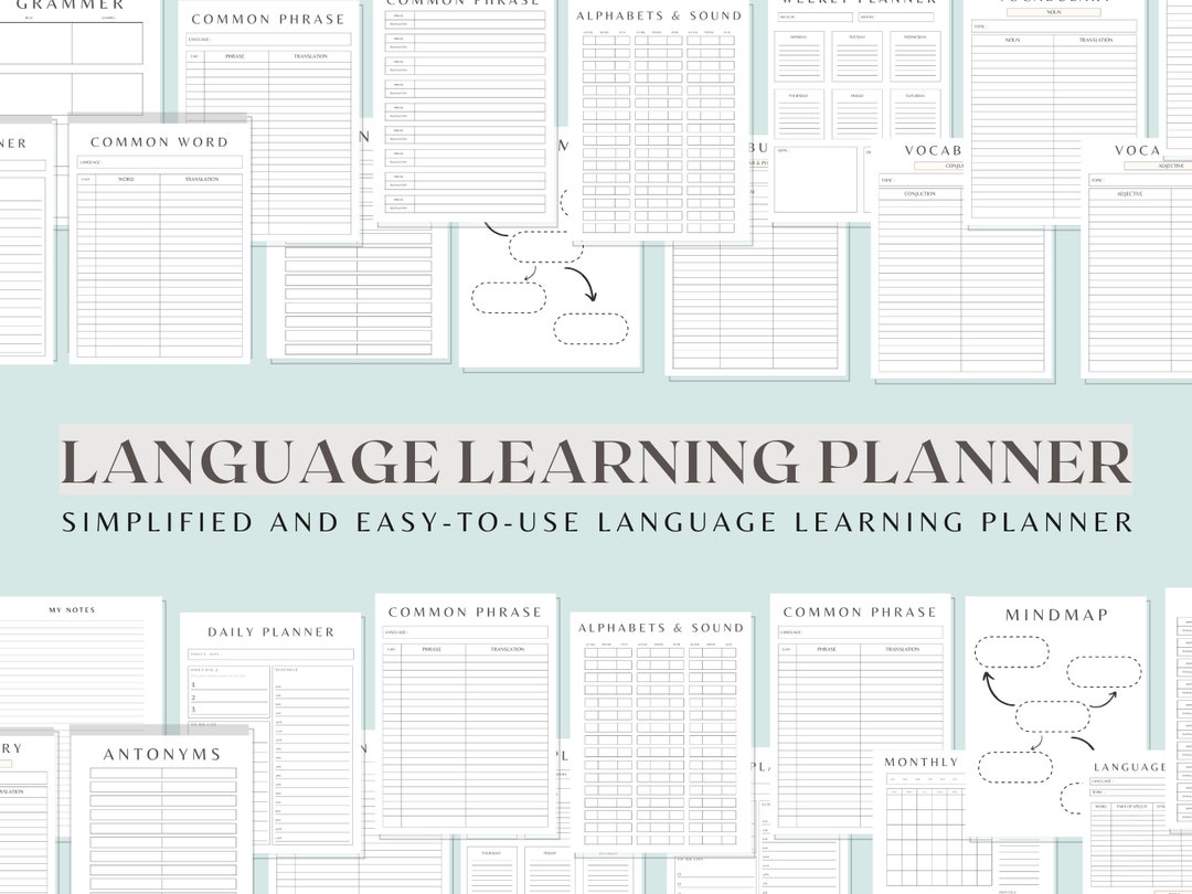 Language Learning Planner and Notebook, Language Learner, Language ...
