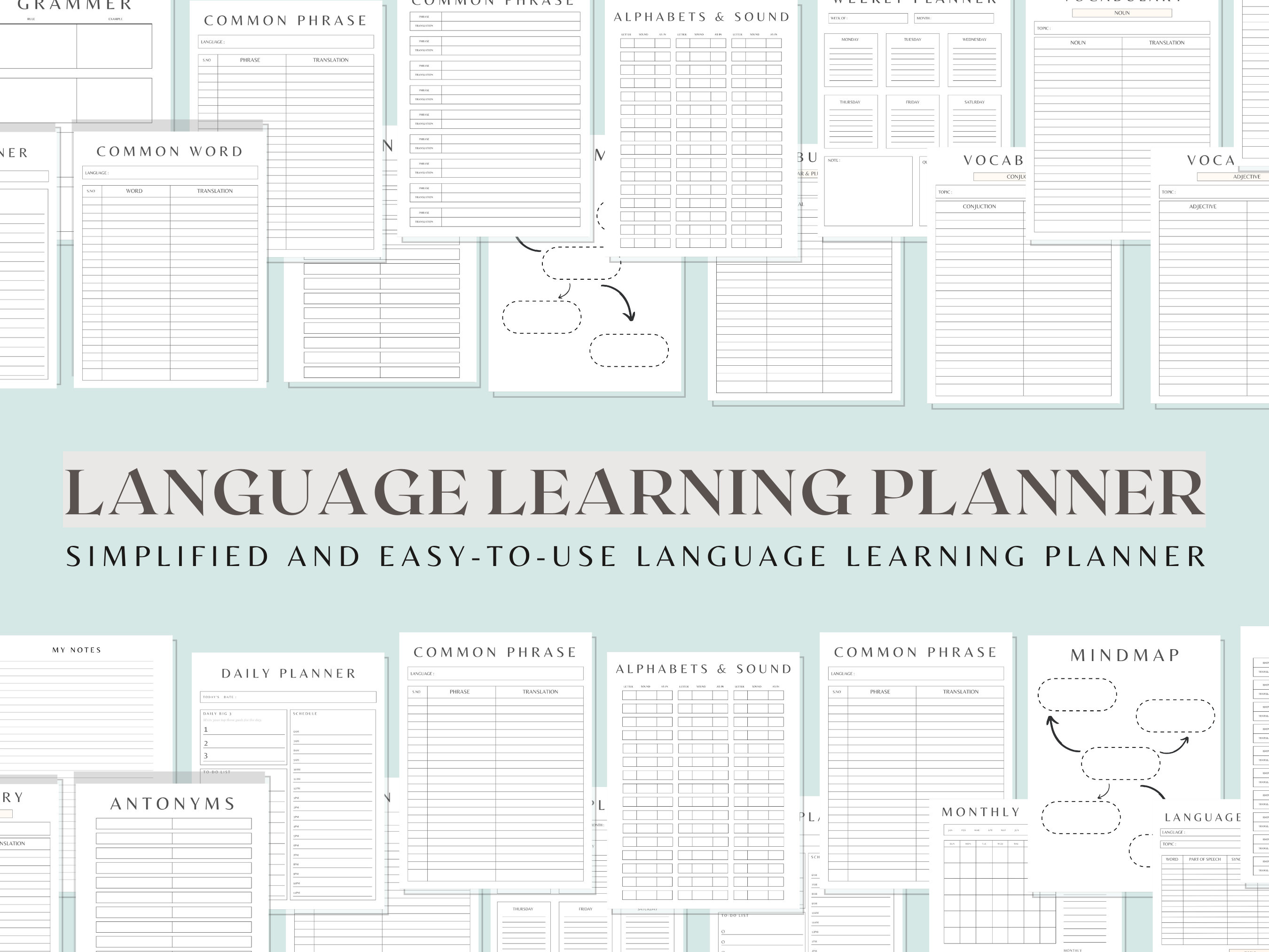 Language Learning Planner and Notebook, Language Learner, Language ...