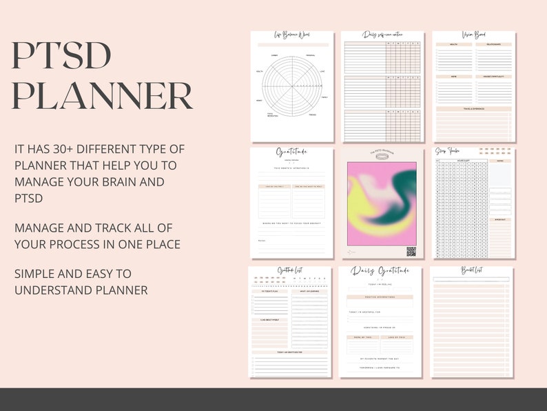 PSTD Worksheets, Trauma Processing Journal, Trauma Processing ...