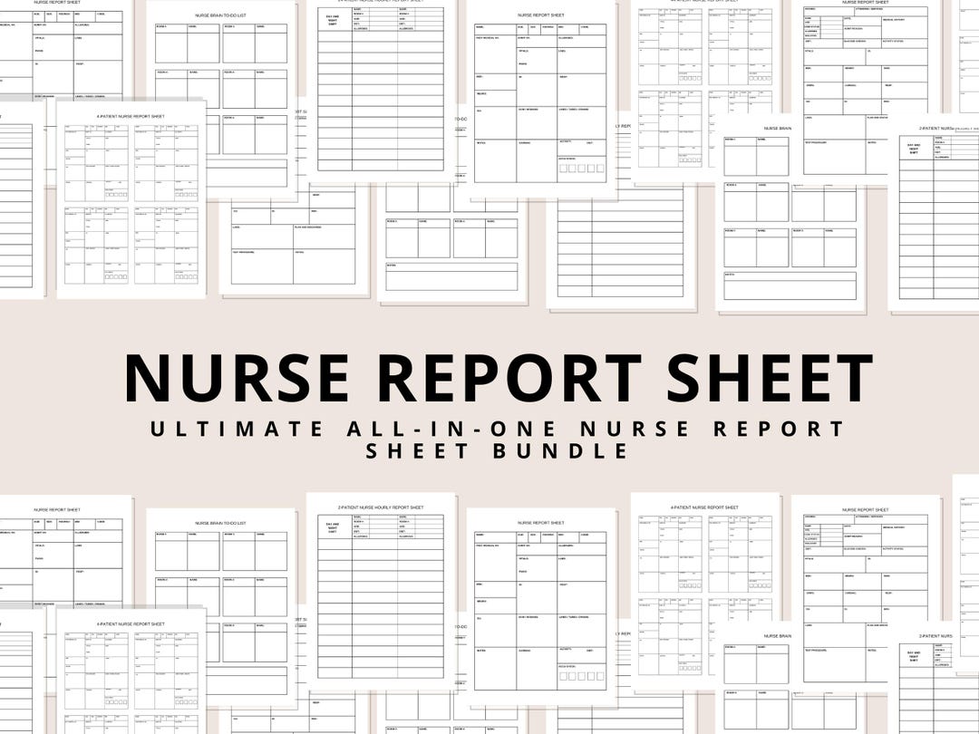 Nurse Report Sheet Printable, Nurse Shift Planner, Nurse Hourly To-do ...