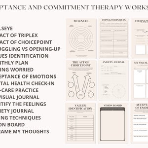 Acceptance and Commitment Therapy Worksheets, ACT Therapy , Therapy ...