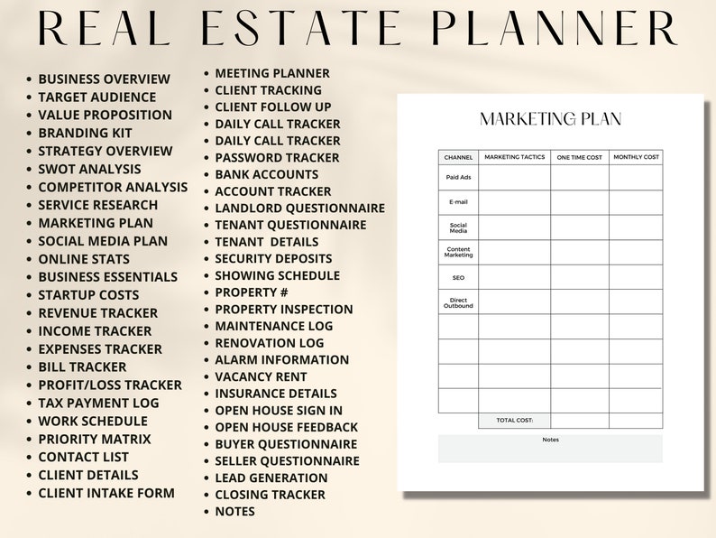 Real Estate Planner, Real Estate Business Planner, Real Estate Agent ...