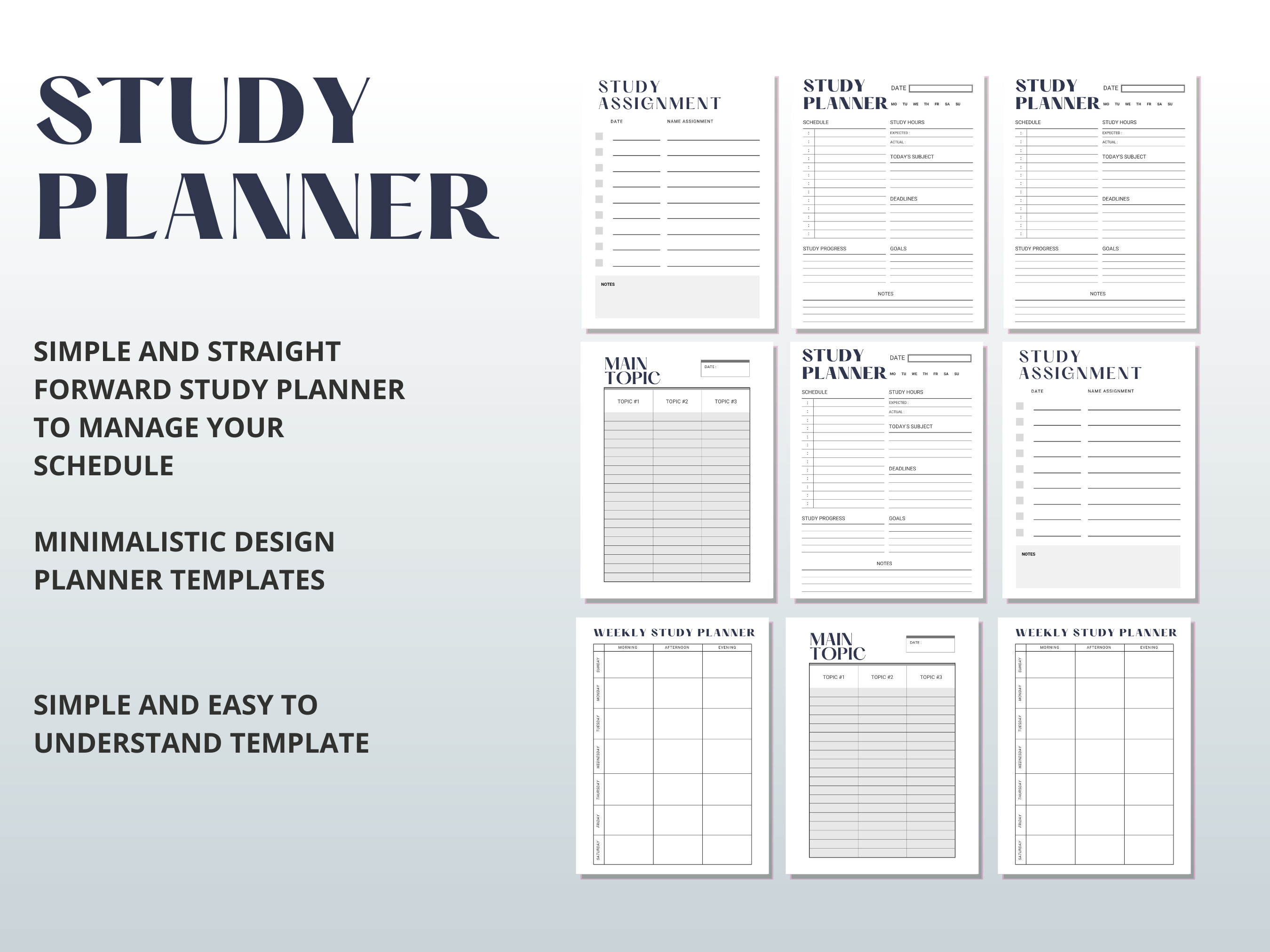 Daily Study Planner, Study Plan, Study Checklist, Grad School Planner ...