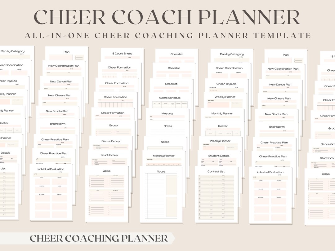 Cheer Coach Planner, Cheer Coach, Coaching Planner, Cheer Season ...