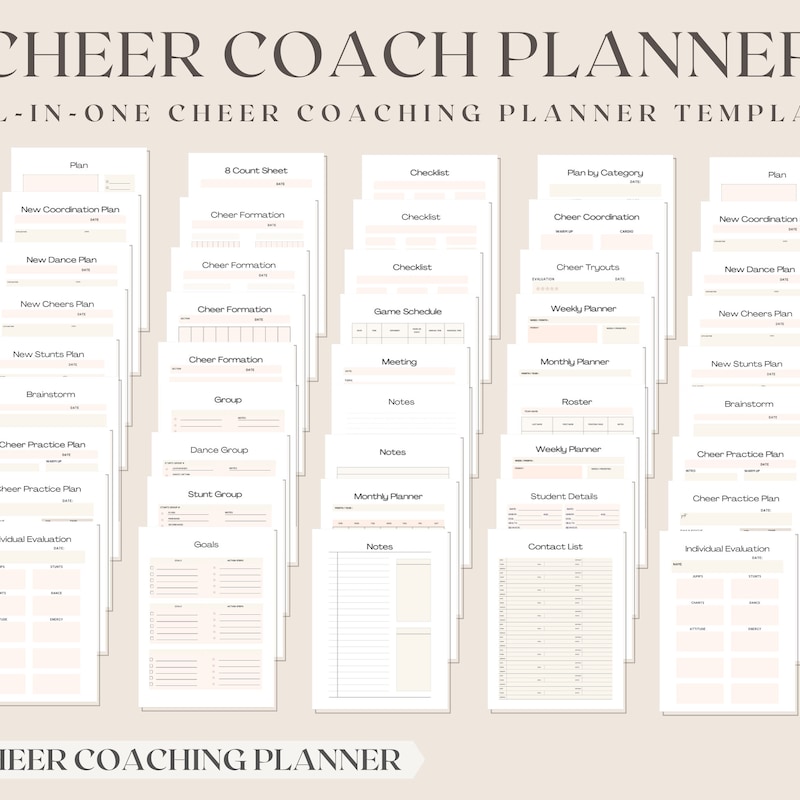 Coach Cheer Printables - Etsy
