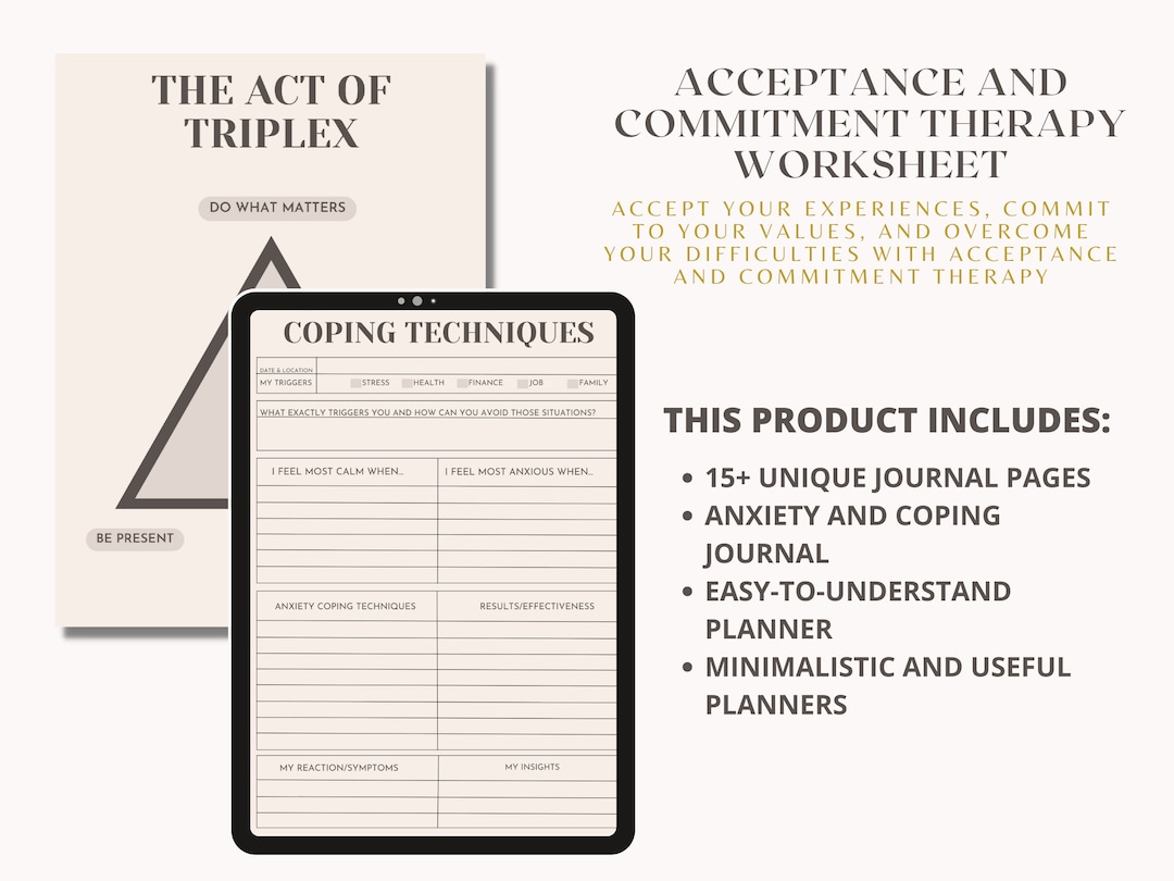 ACT Therapy Worksheets, Acceptance and Commitment Therapy, Therapy ...
