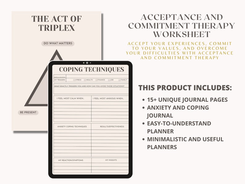 ACT Therapy Worksheets, Acceptance and Commitment Therapy, Therapy ...