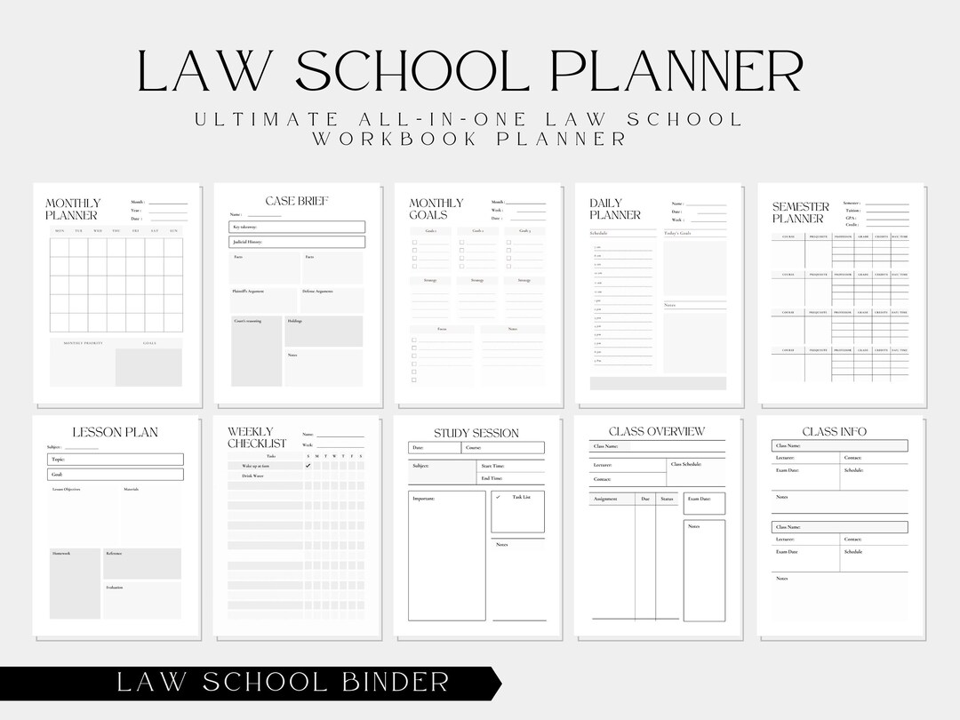 Law School Planner, Law Student Planner, Law School Notes, Law School ...
