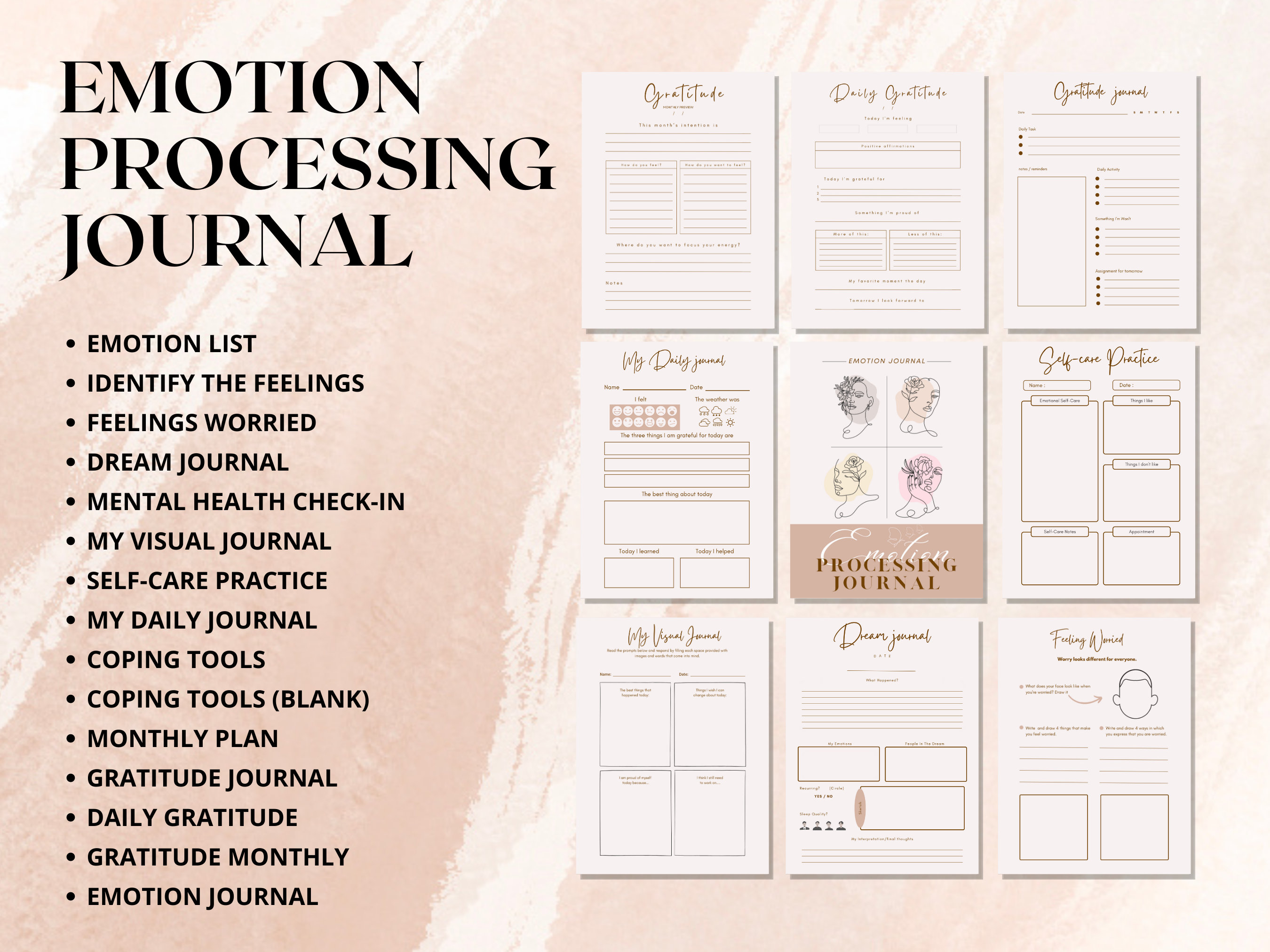 Emotion Processing Worksheets, Emotion List, Mental Health Printable ...