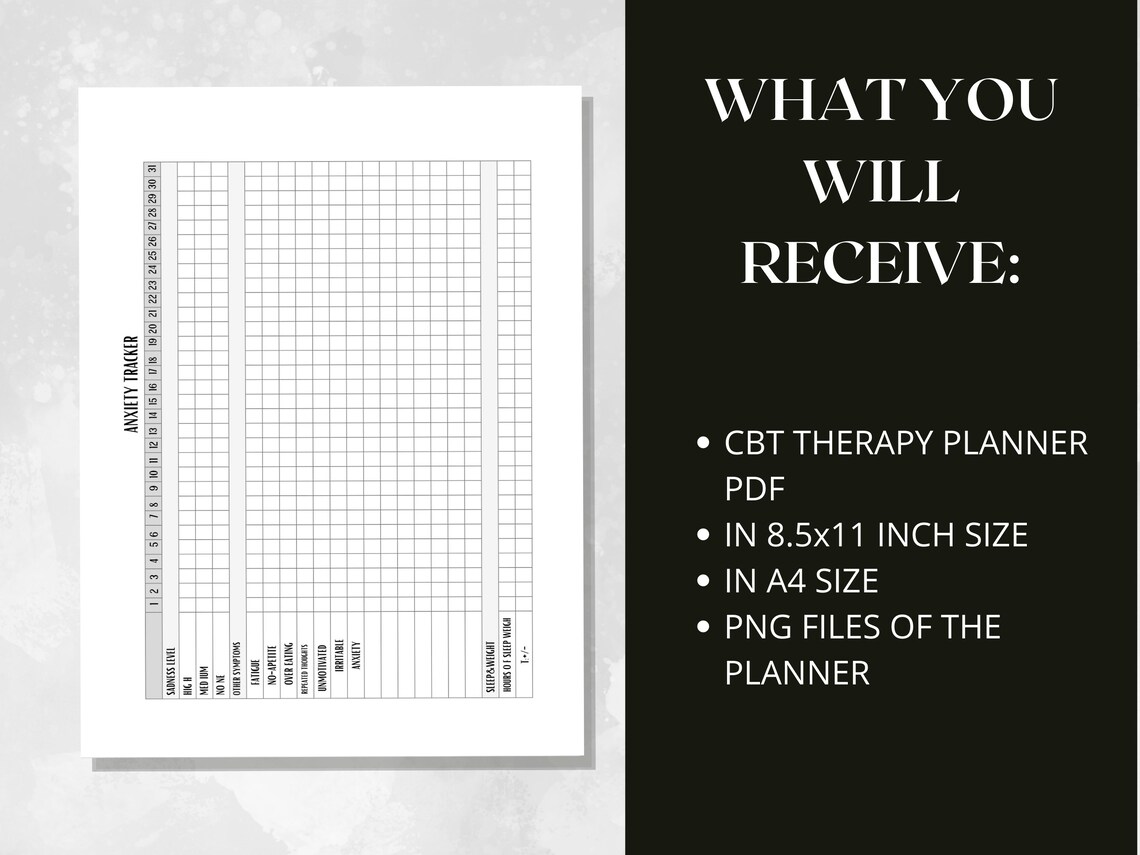 CBT Anxiety Journal Printable, CBT Activity Book, Therapy Worksheets ...