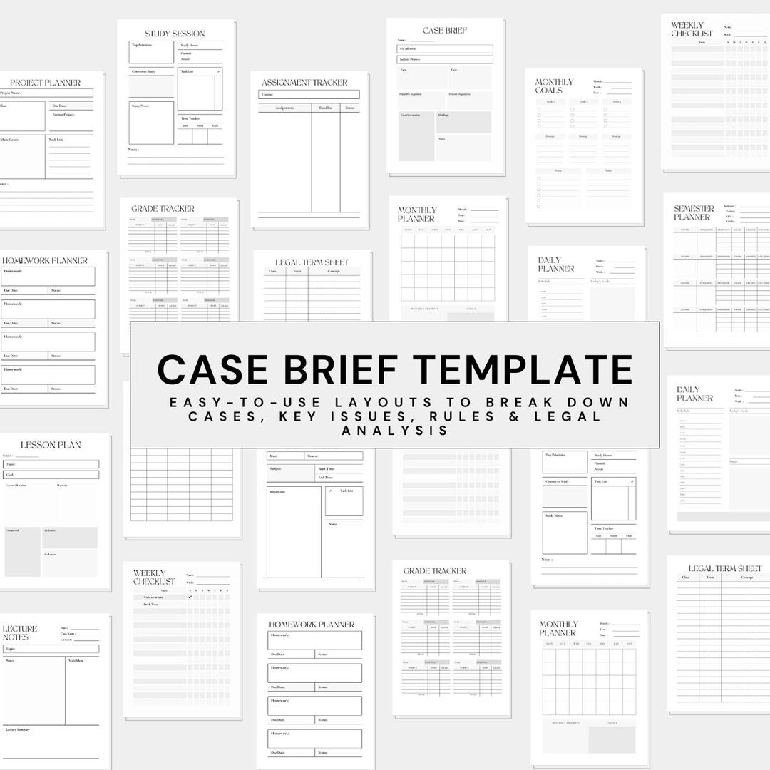 Case Brief Template for Law School | Legal Brief Organizer, Law School ...