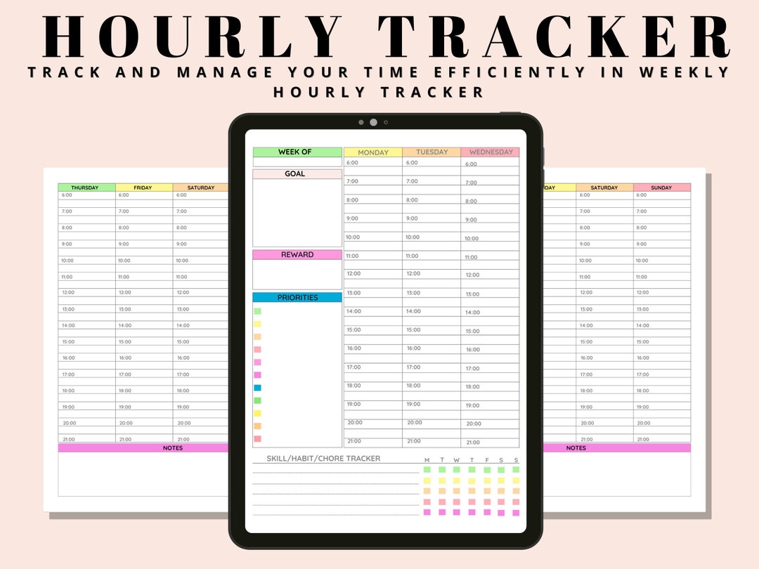 SIMPLE Hourly Weekly Planner, Schedule, Daily Planner, Undated Planner ...