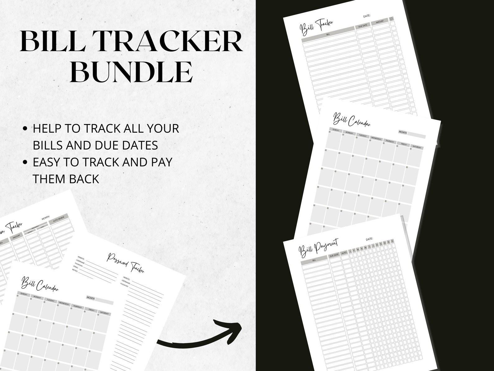 Bill Tracker BUNDLE | Bill Payment Tracker, Monthly Bill Tracker ...