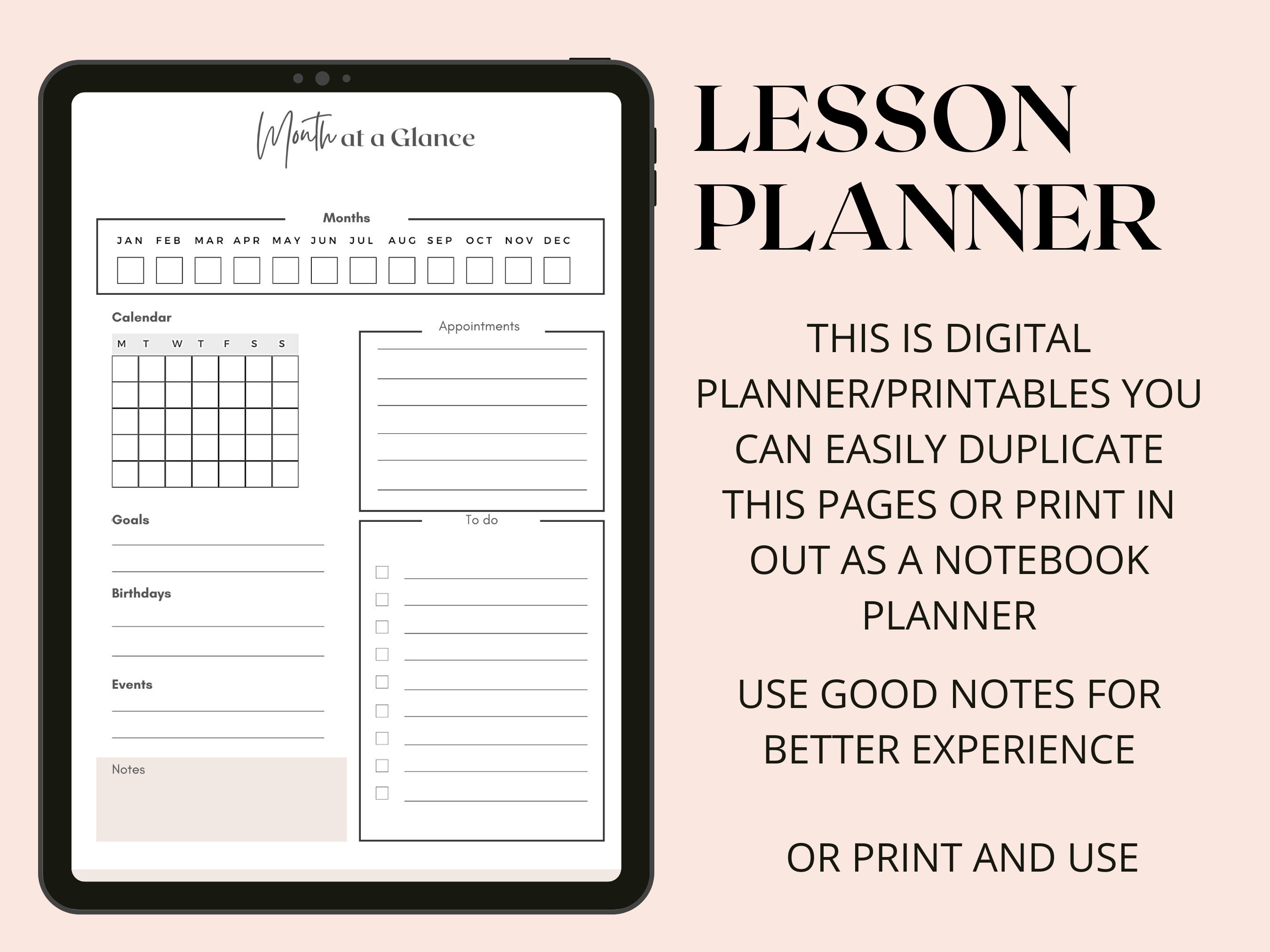 Lesson Planner, Digital Lesson Planner, Lesson Planner Printable ...