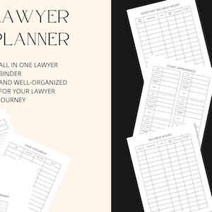 Lawyer Planner, Lawyer Organizer, Paralegal Case Tracker, Legal Tracker ...