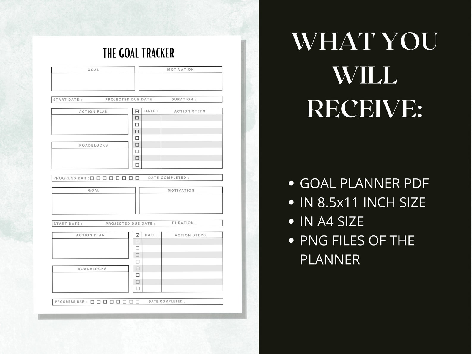 Goal Planner BUNDLE, 2023 Goals Tracker, SMART Goal Setting, Monthly ...