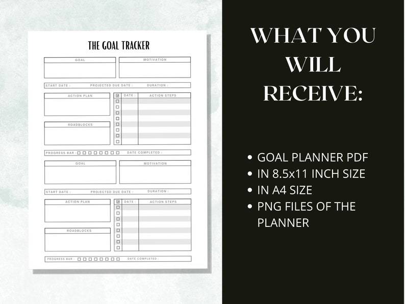 Goal Planner BUNDLE, 2023 Goals Tracker, SMART Goal Setting, Monthly ...