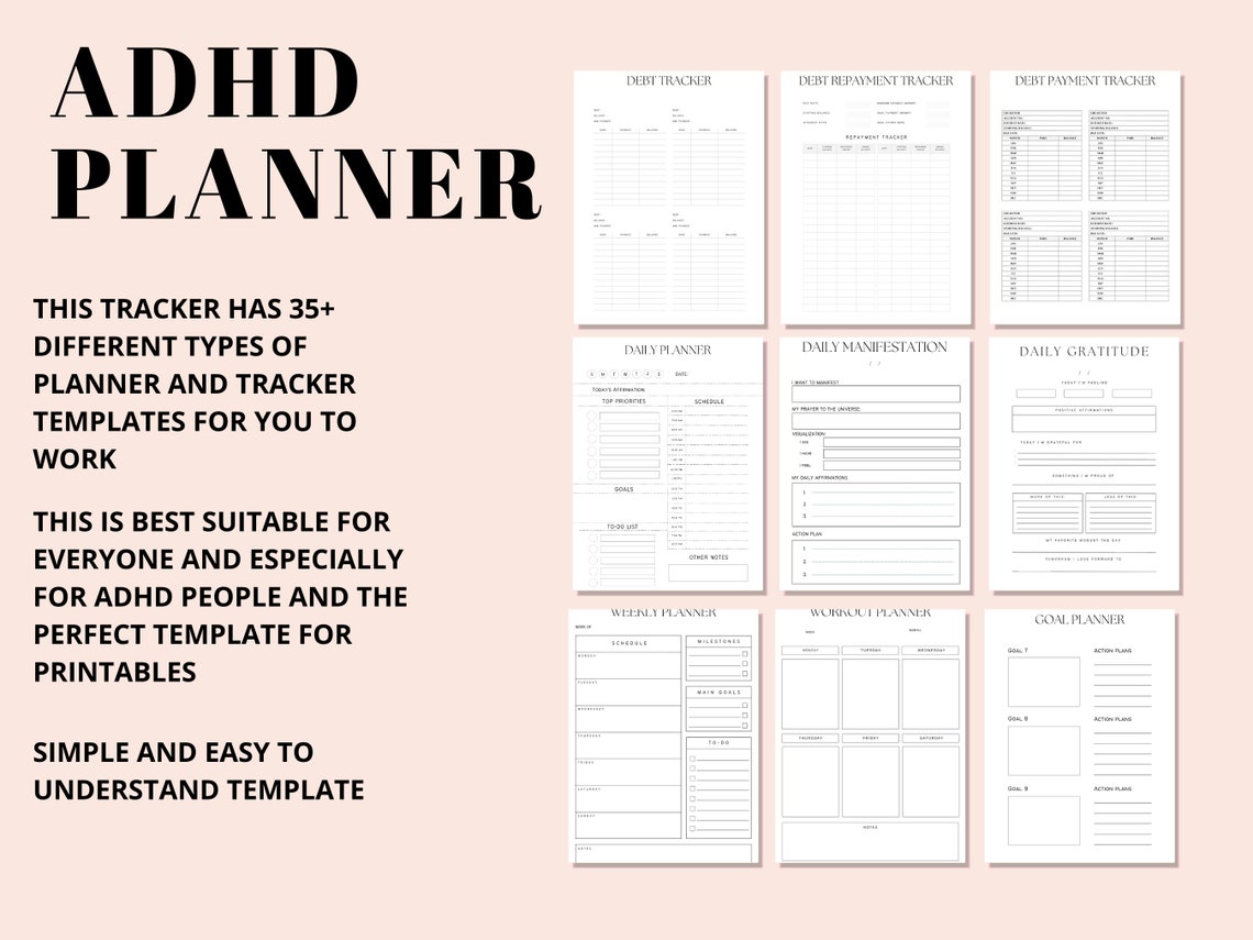 Digital Adhd Planner, PDF Adhd Planner, Adhd T0-do List, Adhd Adult ...