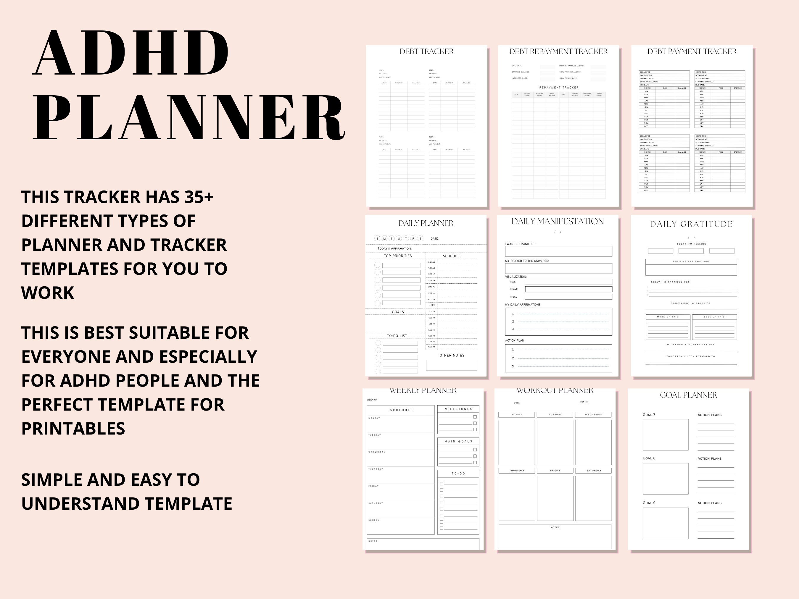 Digital Adhd Planner, PDF Adhd Planner, Adhd T0-do List, Adhd Adult ...