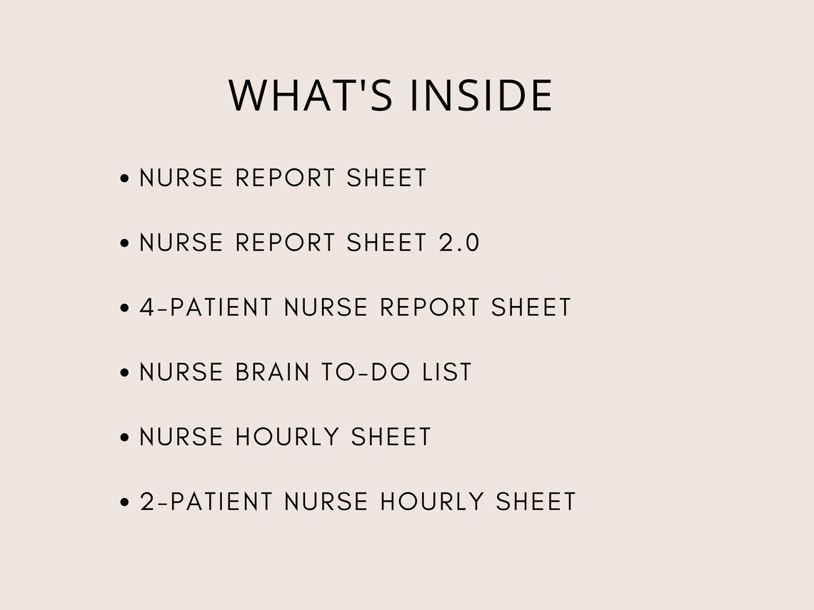 Nurse Report Sheet Printable, Nurse Shift Planner, Nurse Hourly To-do ...