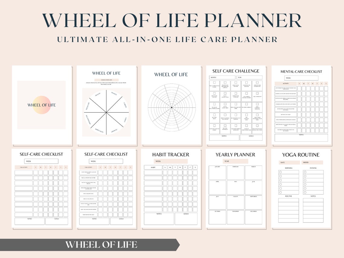 Wheel of Life Planner Printable, Daily Wheel of Life, Life Balance ...