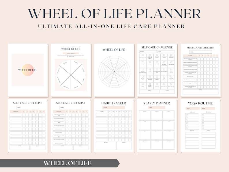 Wheel of Life Planner Printable, Daily Wheel of Life, Life Balance ...