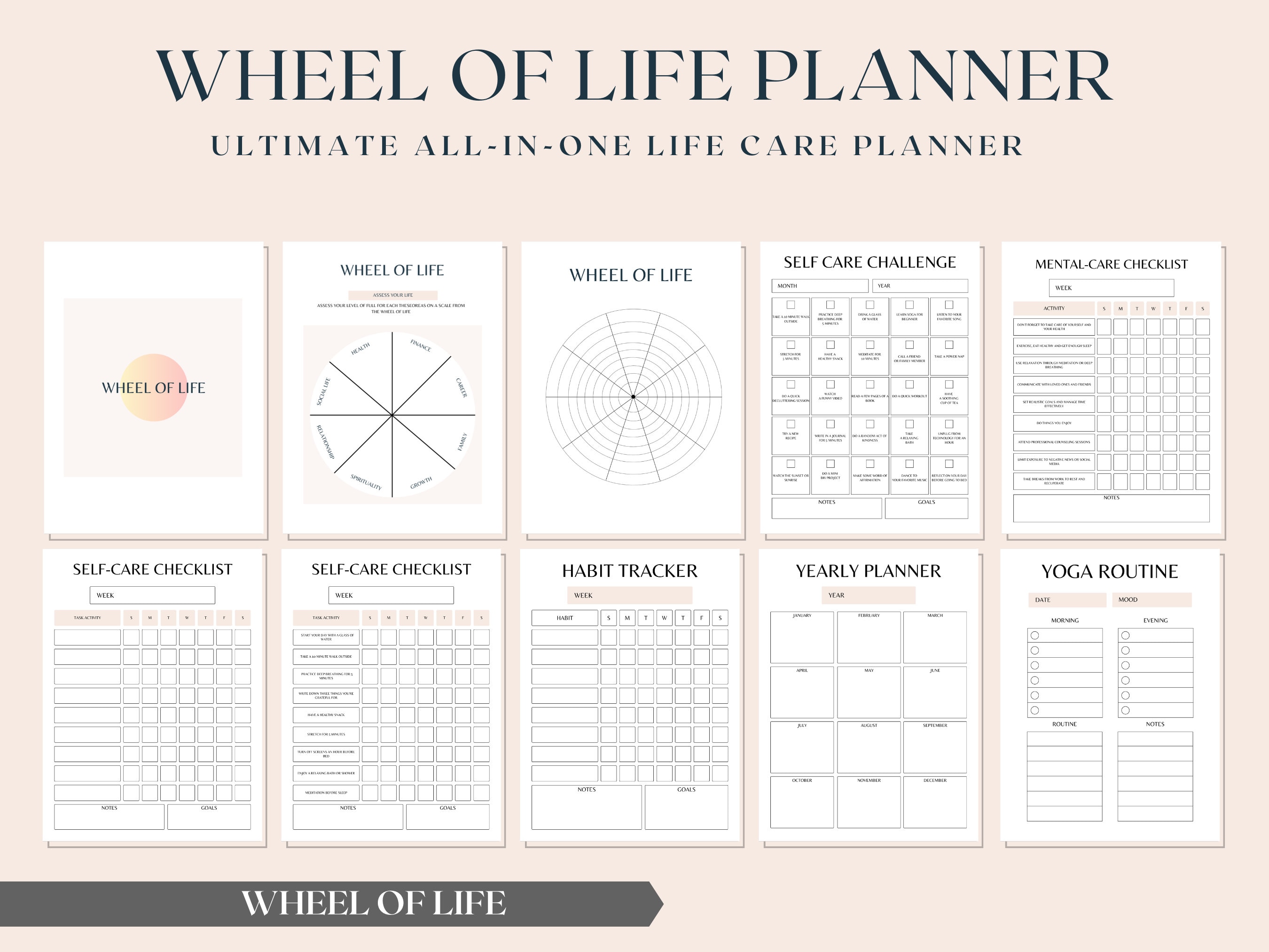 Wheel of Life Planner Printable, Daily Wheel of Life, Life Balance ...
