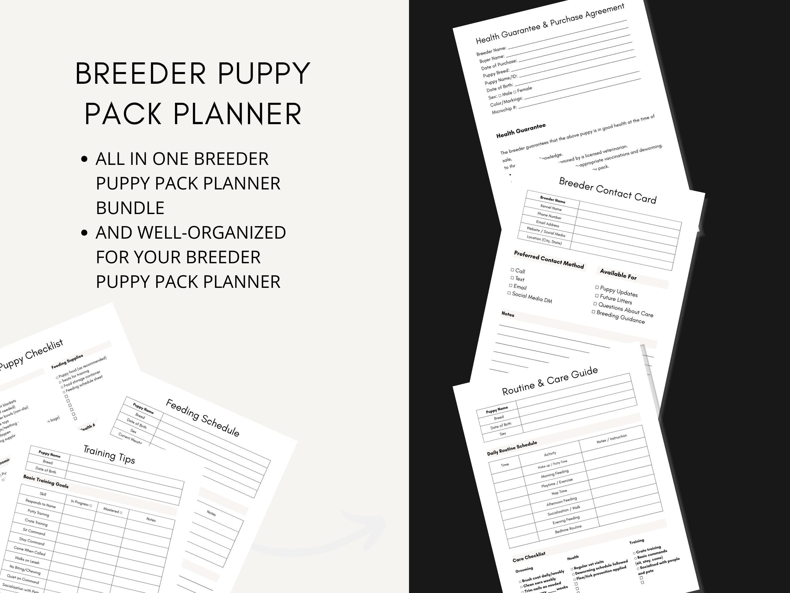 Dog Breeder Bundle, Breeder Puppy Pack, Puppy Binder, Dog Breeder ...