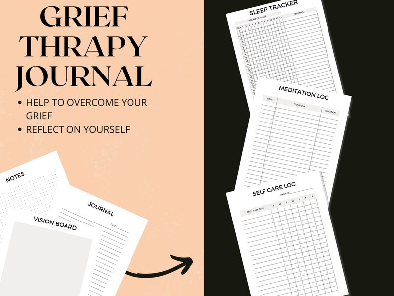 Grief Therapy Planner, Grief Planner, Grief Journal, Grief Promptly ...