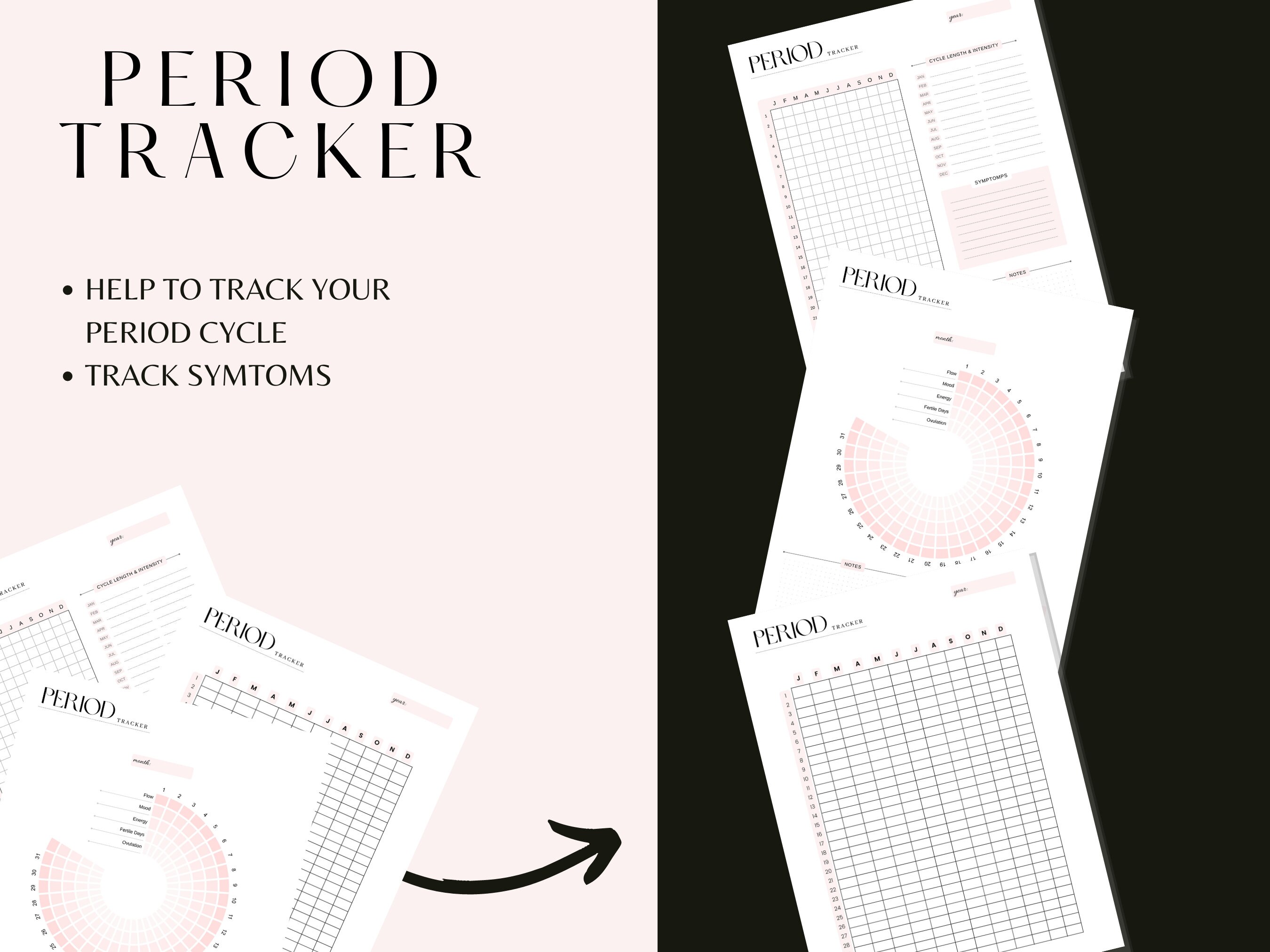 Period Tracker Printables, Ovulation Tracker, Fertility Planner, Period ...