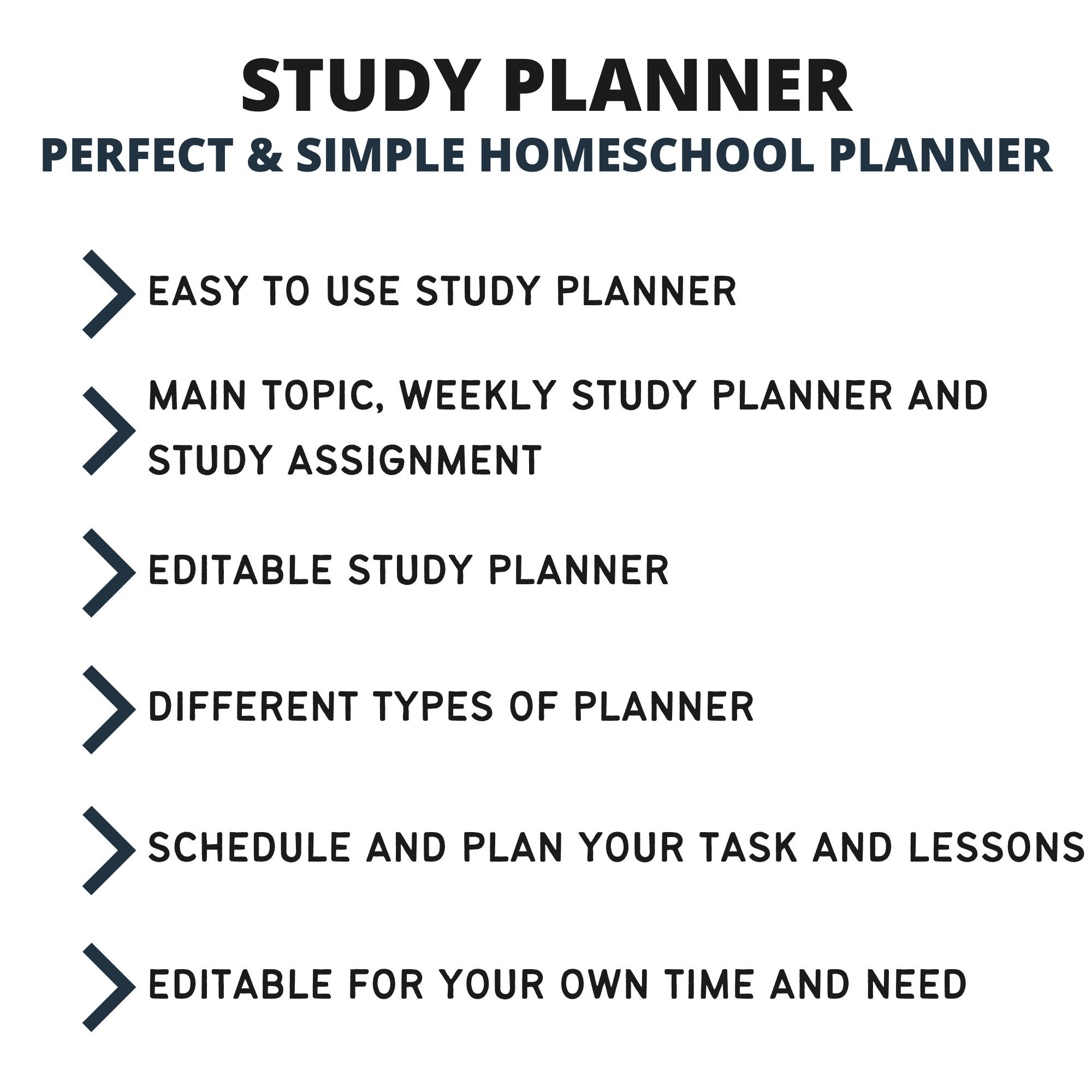 Minimalist Study Planner Printable Academic Study Planner - Etsy
