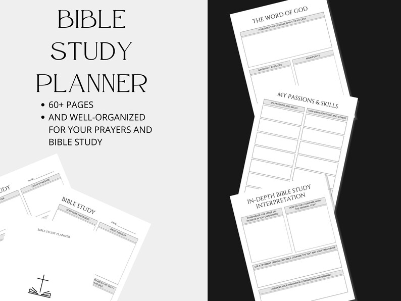 Bible Study Planner, Bible Study Bundle, SOAP Journal, Printable Bible Study Template, Bible ...