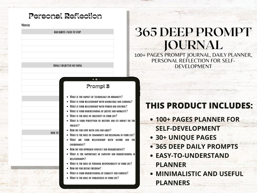 365 Prompts Journal, Mental Health Journal, Self Care Journal, Writing ...