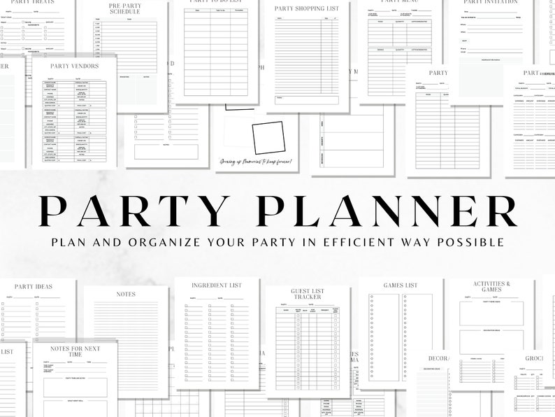 ULTIMATE Party Planner Organizer Bundle, Party Planner Notebook ...