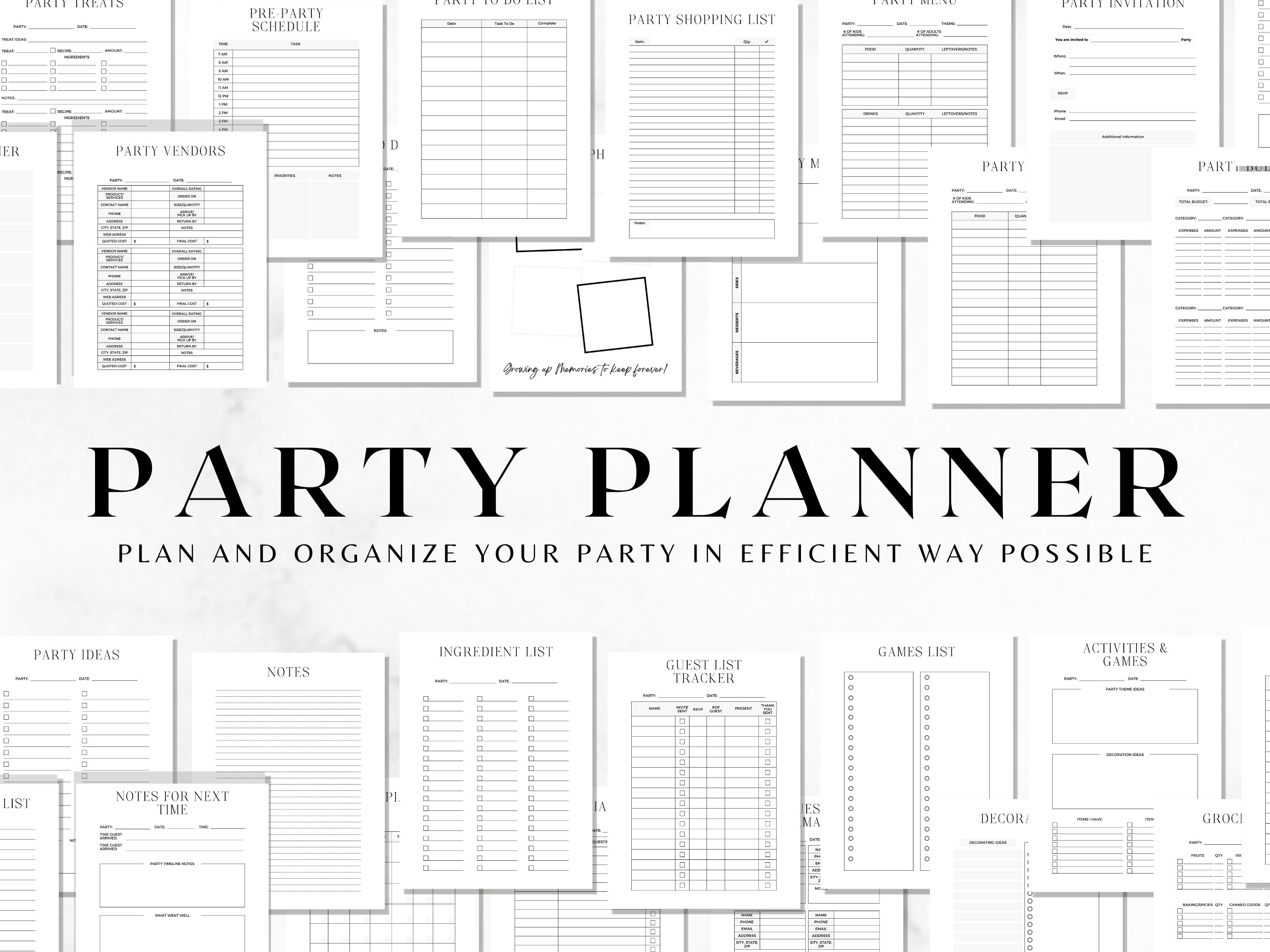 ULTIMATE Party Planner Organizer Bundle, Party Planner Notebook ...