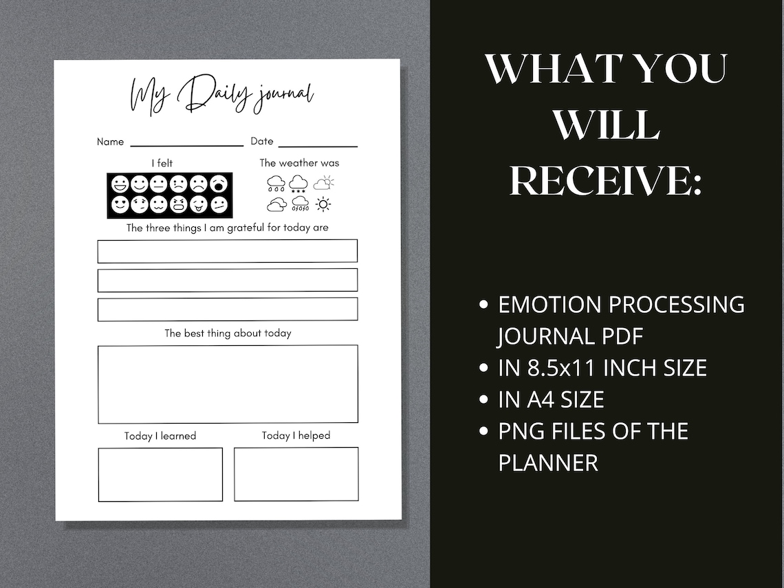 Emotion Processing Worksheets, Emotion List, Mental Health Printable ...