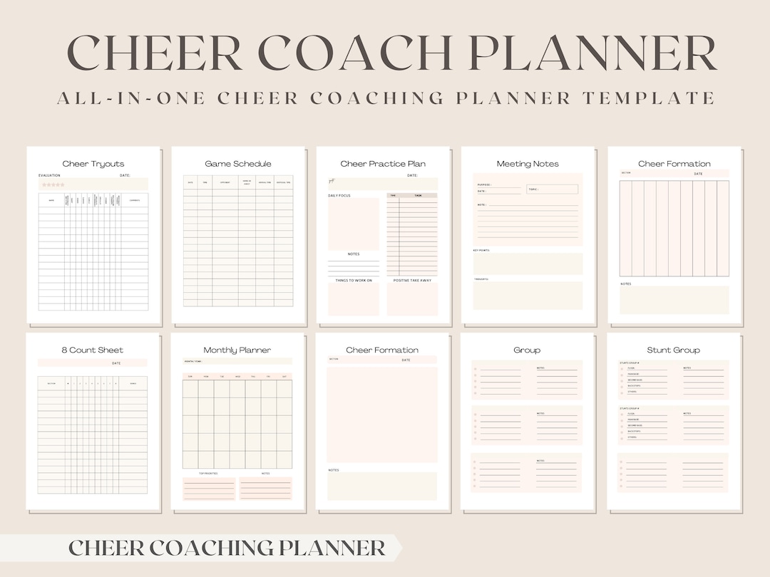 Cheer Coach Planner, Cheer Coach, Coaching Planner, Cheer Season ...