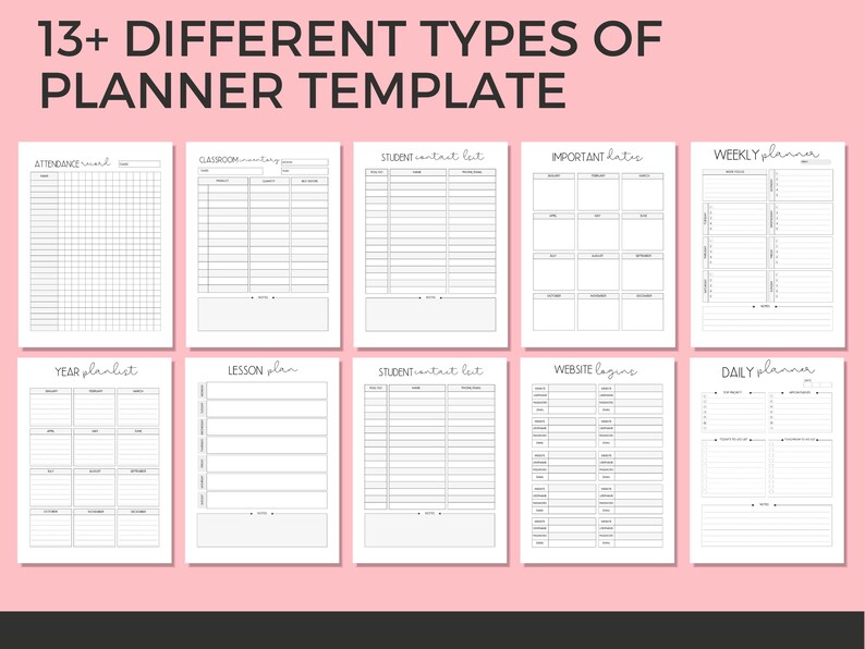 Digital Teacher Planner (UNDATED), Teacher Planner, Teacher Digital ...