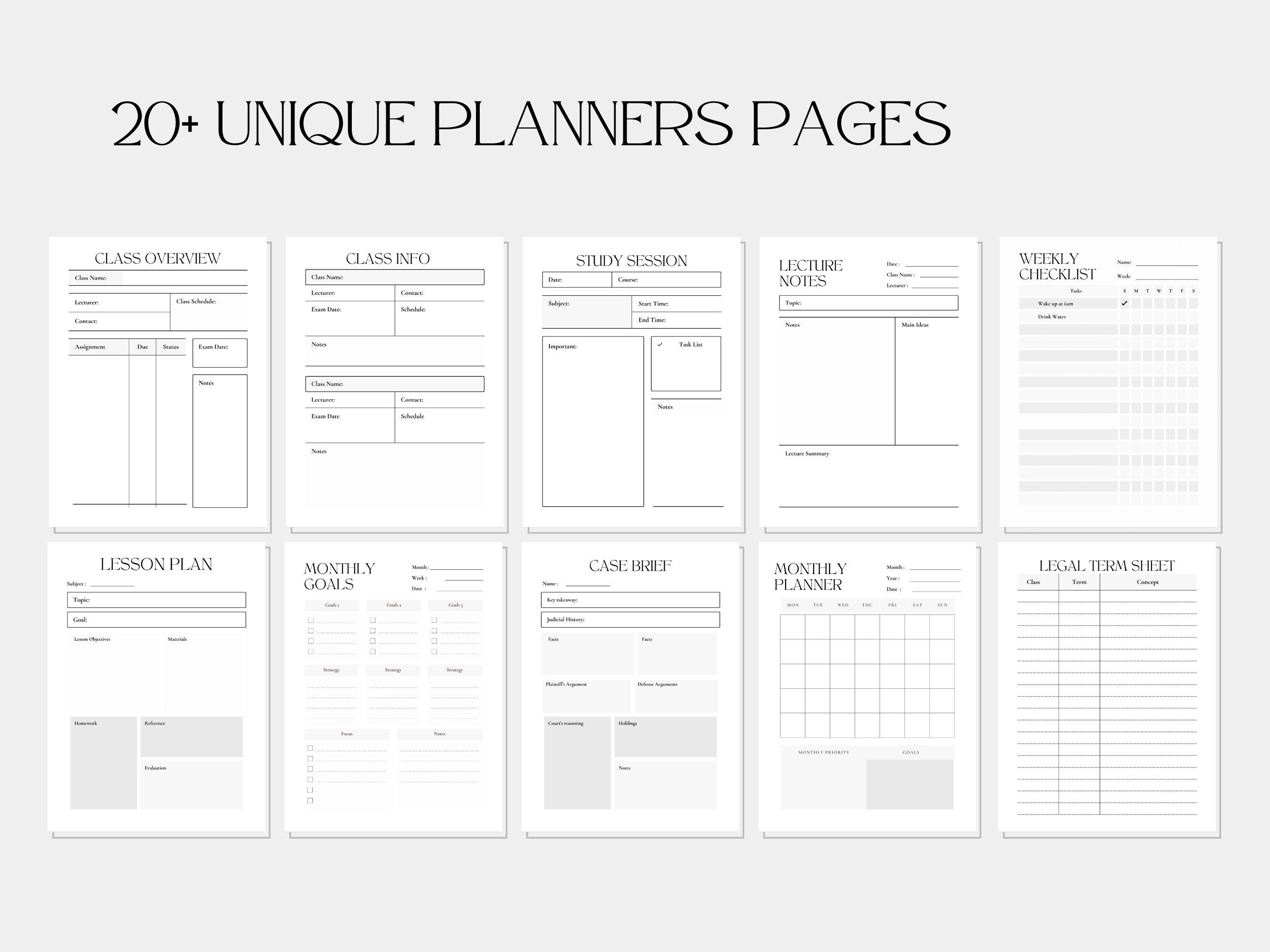 Law School Planner, Law Student Planner, Law School Notes, Law School ...