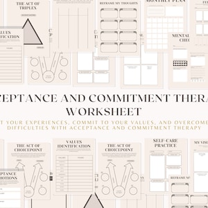 Acceptance and Commitment Therapy Worksheets, ACT Therapy , Therapy Worksheets, CBT Values ...