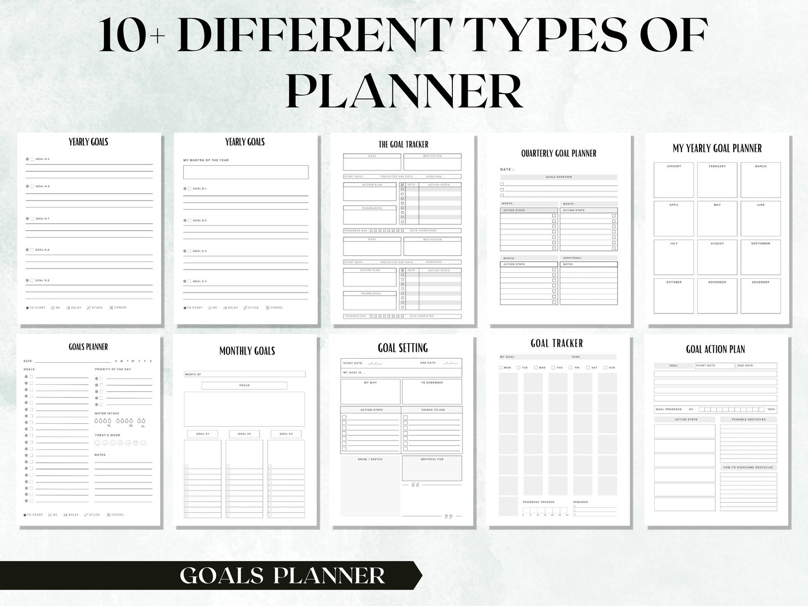 Goal Planner BUNDLE, 2023 Goals Tracker, SMART Goal Setting, Monthly ...