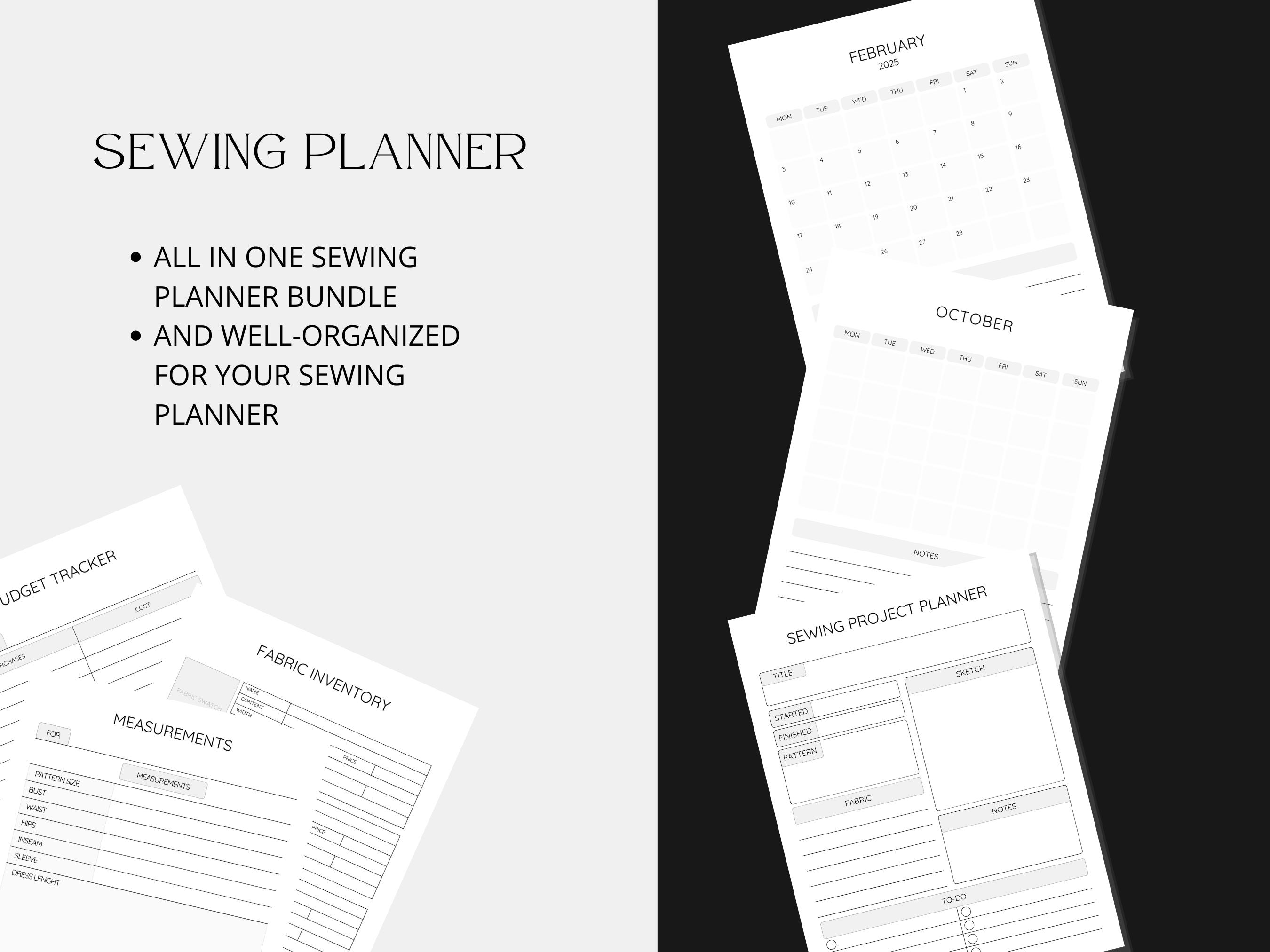 Sewing Planner, Sewing Journal, Quilt Planner, Sewing Pattern Organizer ...