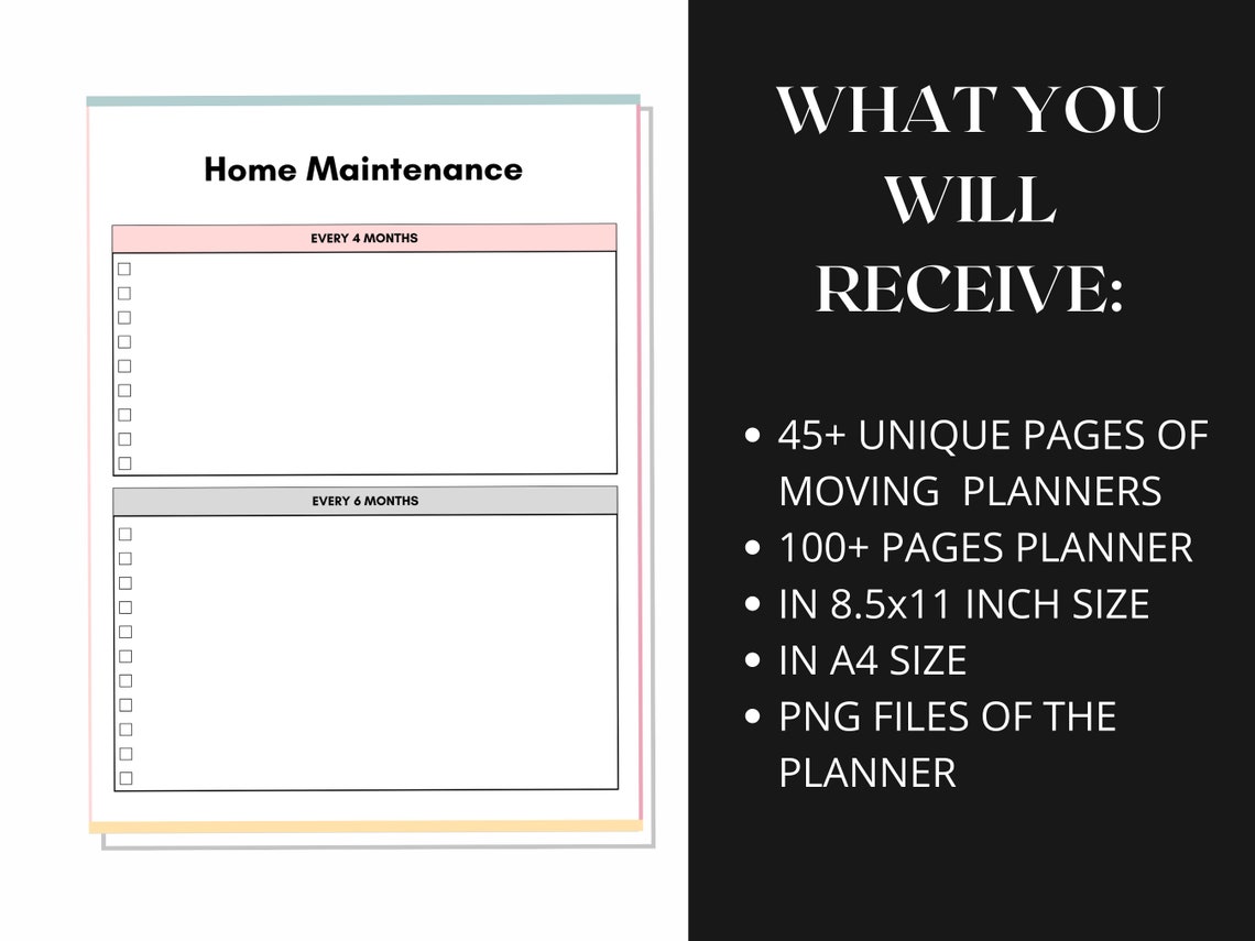 Moving Checklist, Moving Planner, Moving Binder, Moving Organization ...