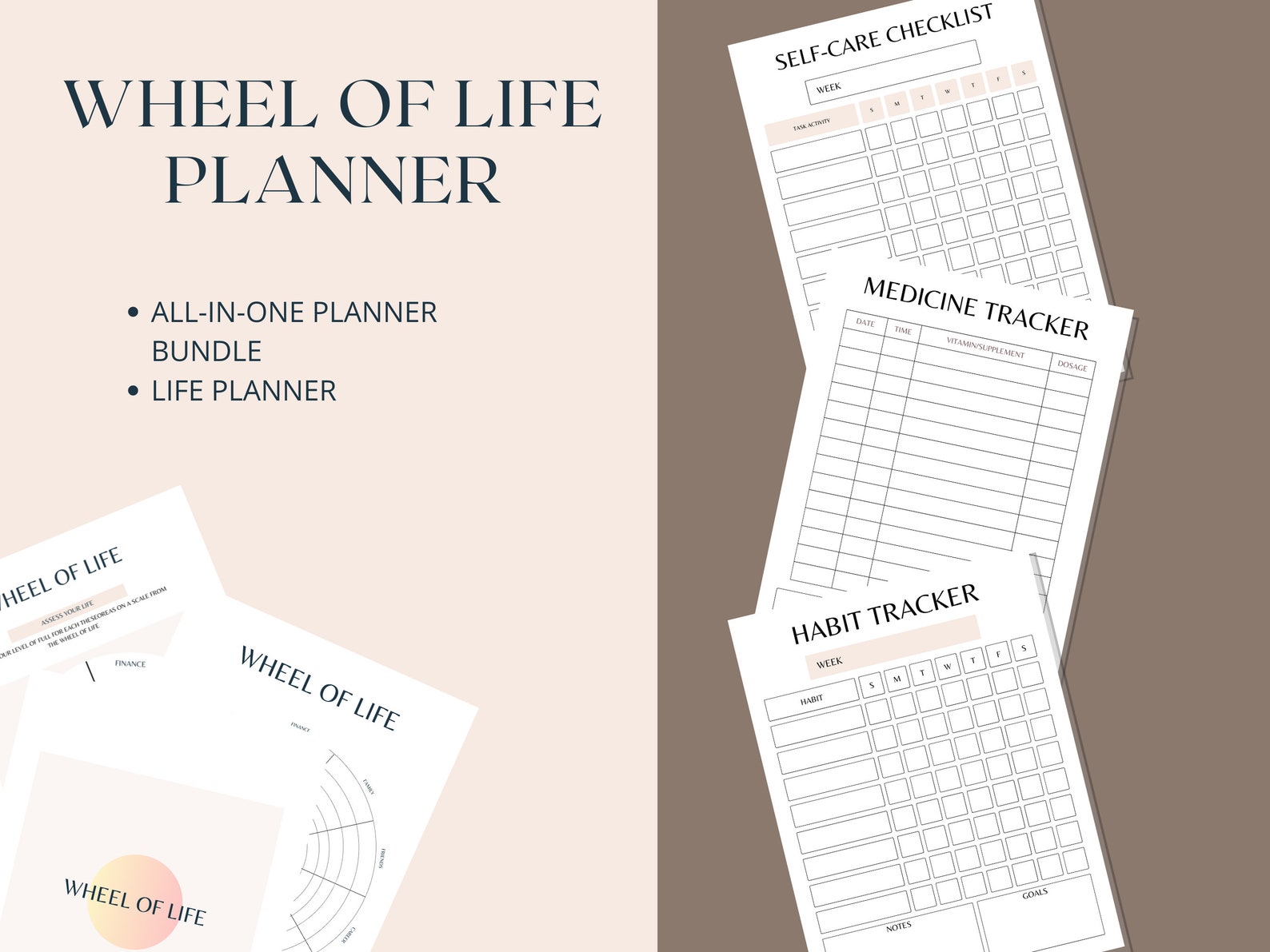 Wheel of Life Planner Printable, Daily Wheel of Life, Life Balance ...