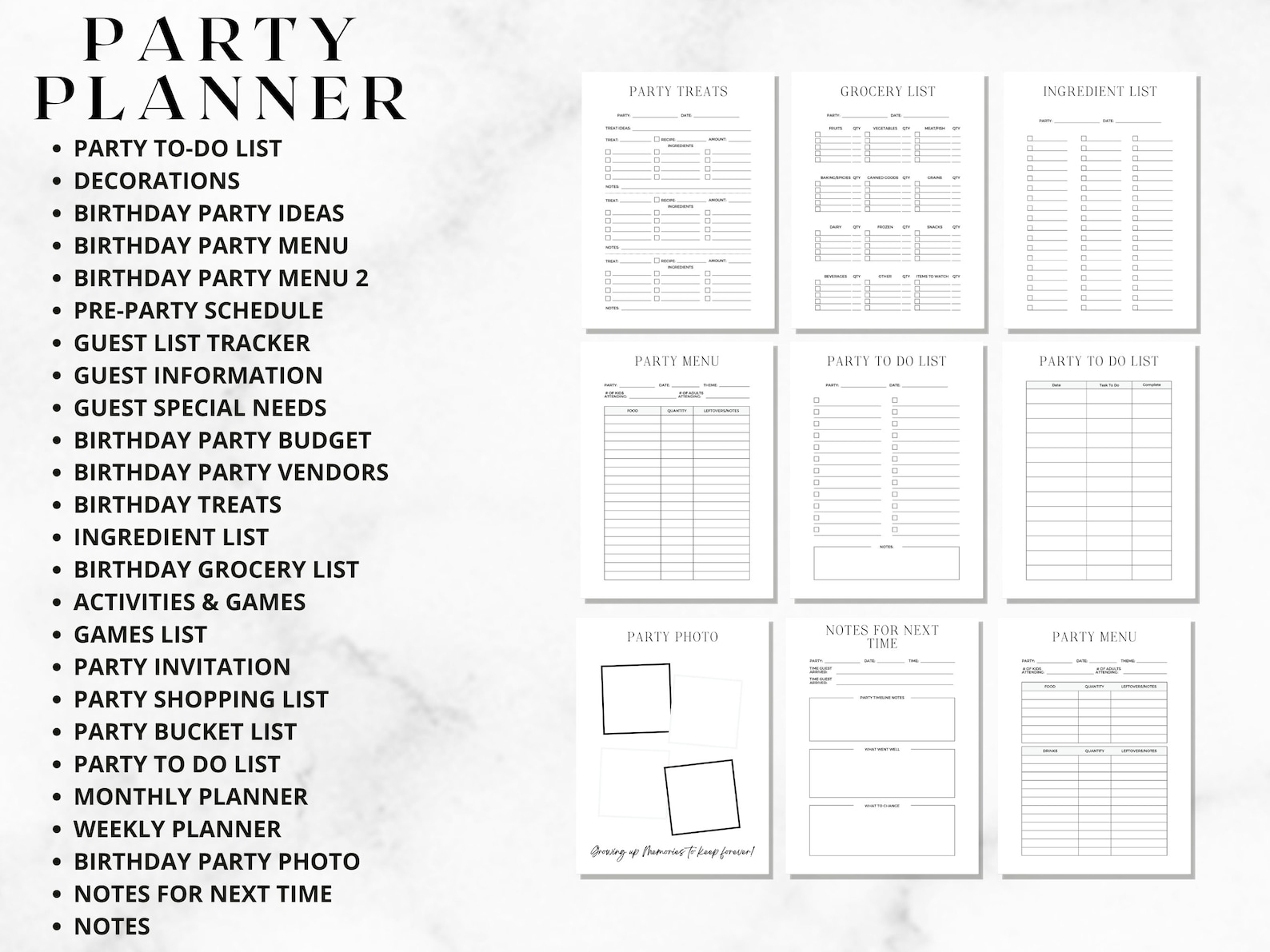 Printable Party Planner Checklist, the Perfect Party Planner, Party ...
