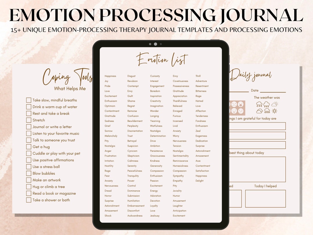 Emotion Processing Worksheets, Emotion List, Mental Health Printable ...