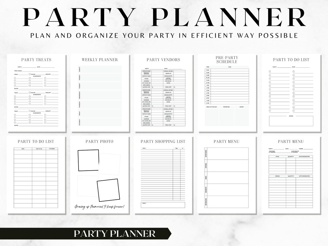 Printable Party Planner Checklist, the Perfect Party Planner, Party ...