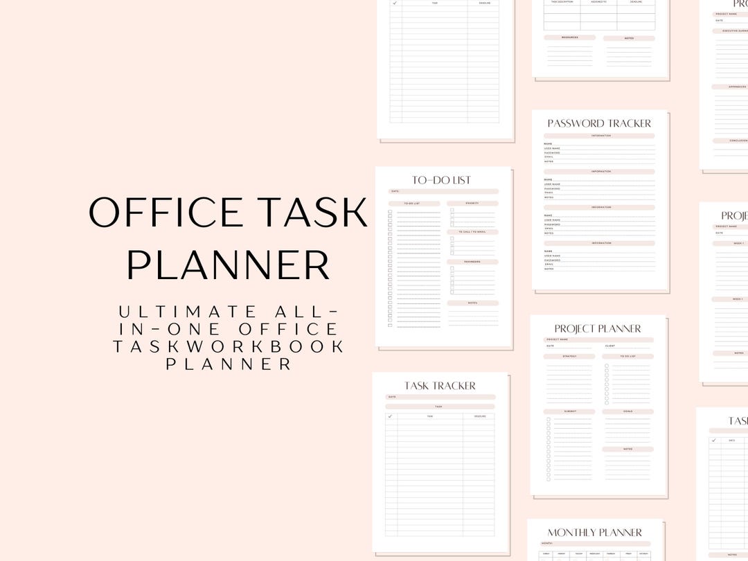 Office Task Planner, Work Planner, Office Organizer, Work Schedule ...